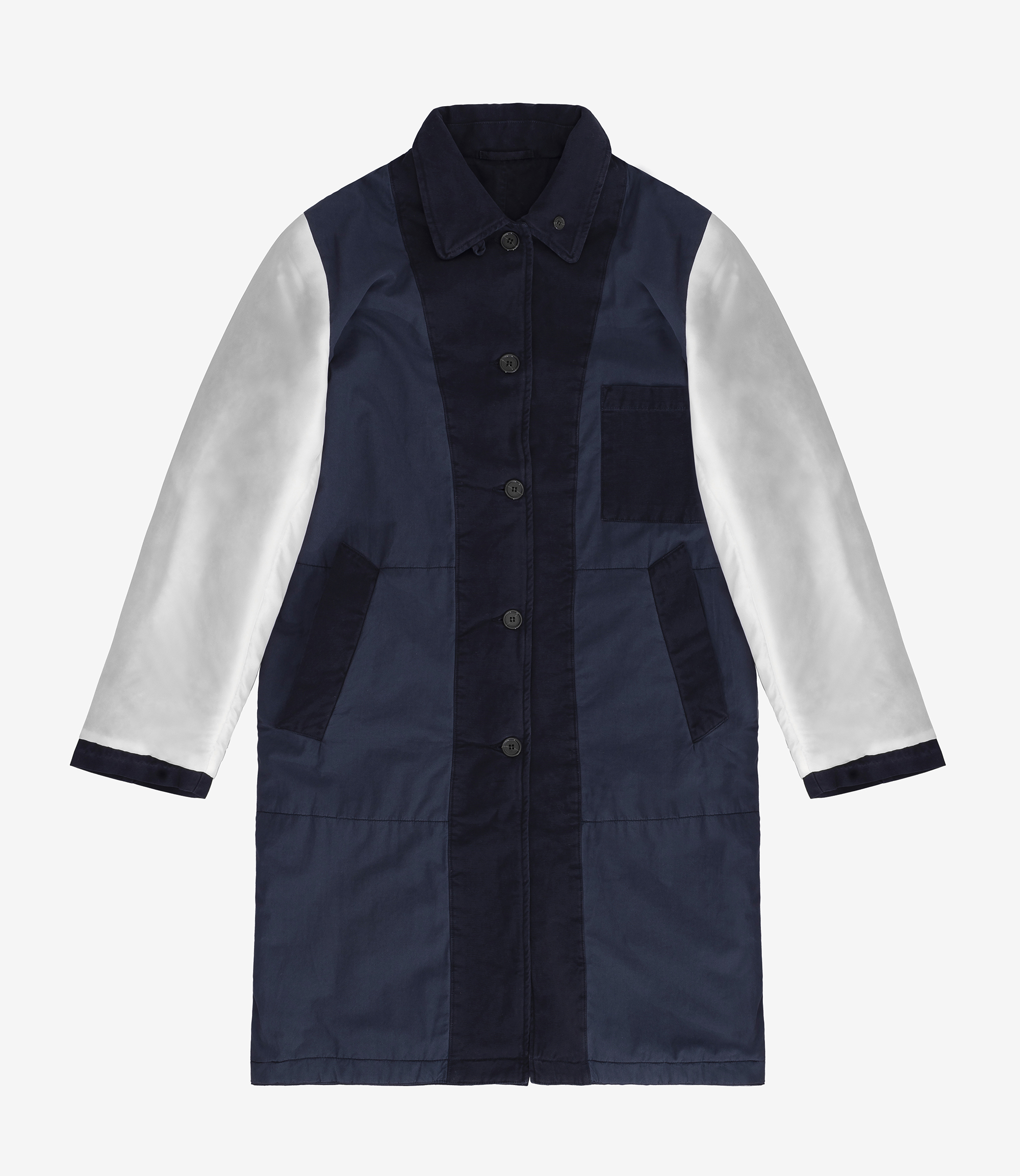 Shop Universal Works Insulated Overcoat inside/Out Canvas Navy at itk ...
