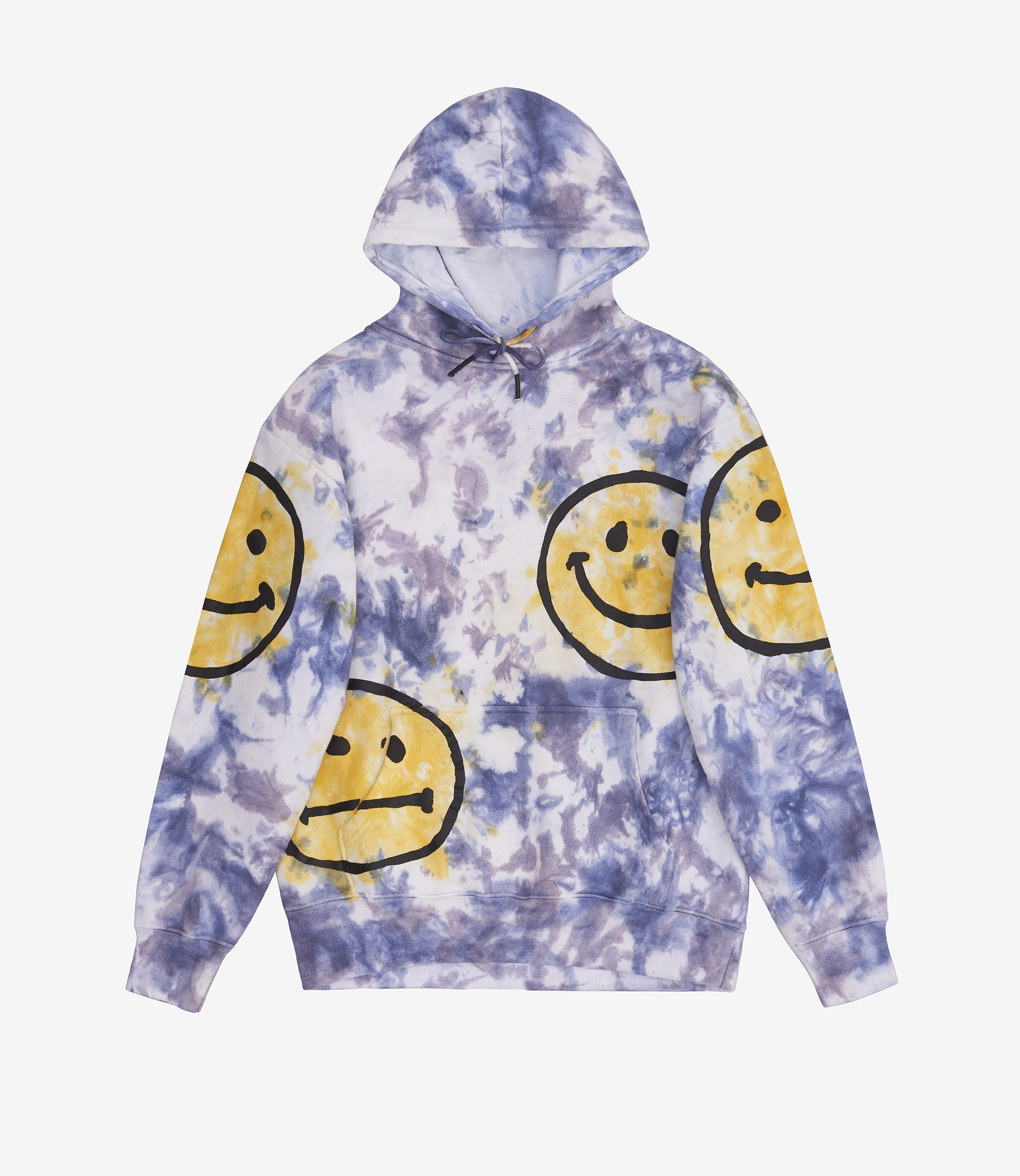 Shop Market Smiley Sun Dye Hoodie Yellow/Blue Tie-Dye at itk online store