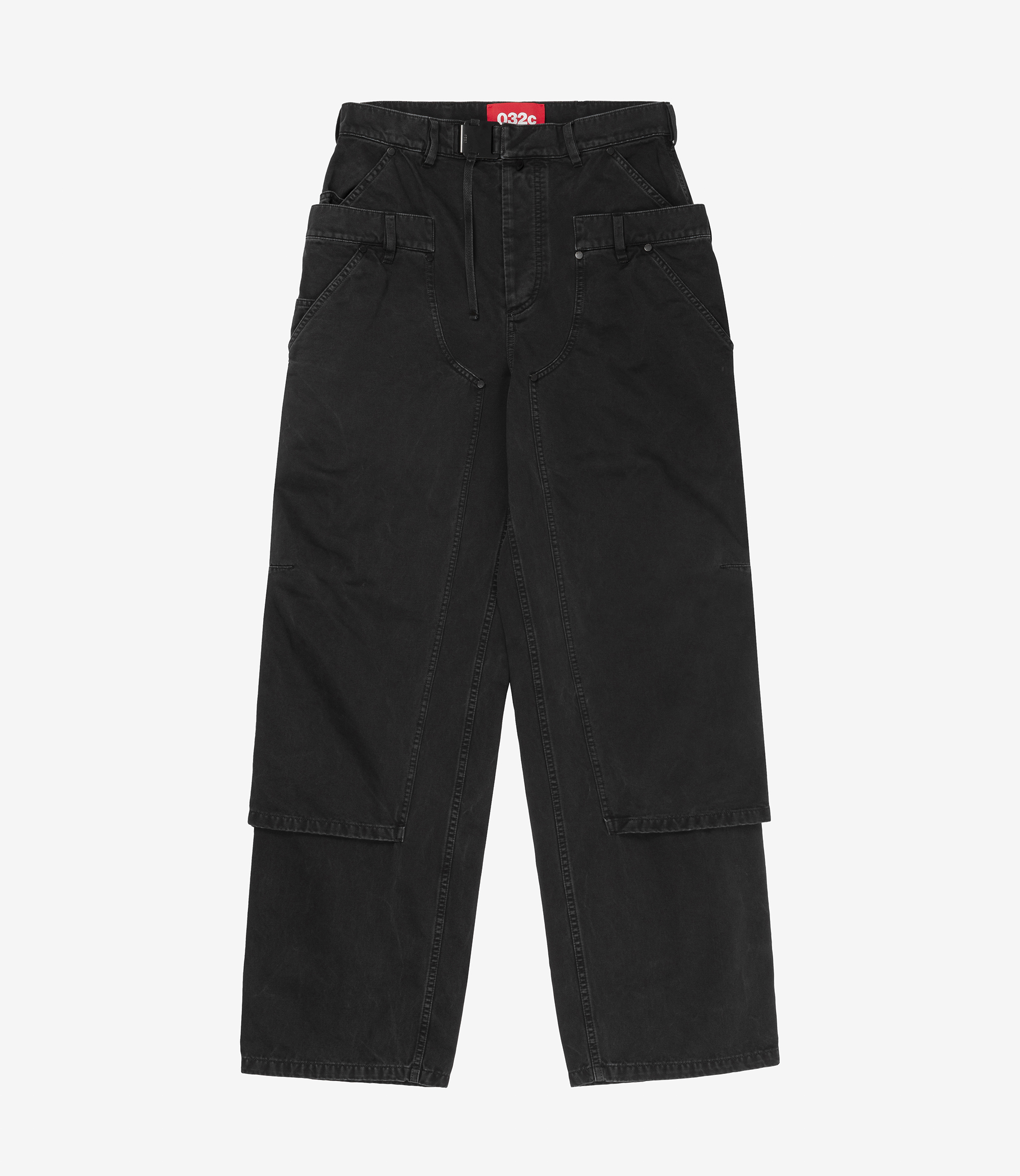 Shop 032c 'Double Shirt' Utility Trousers Black at itk online store