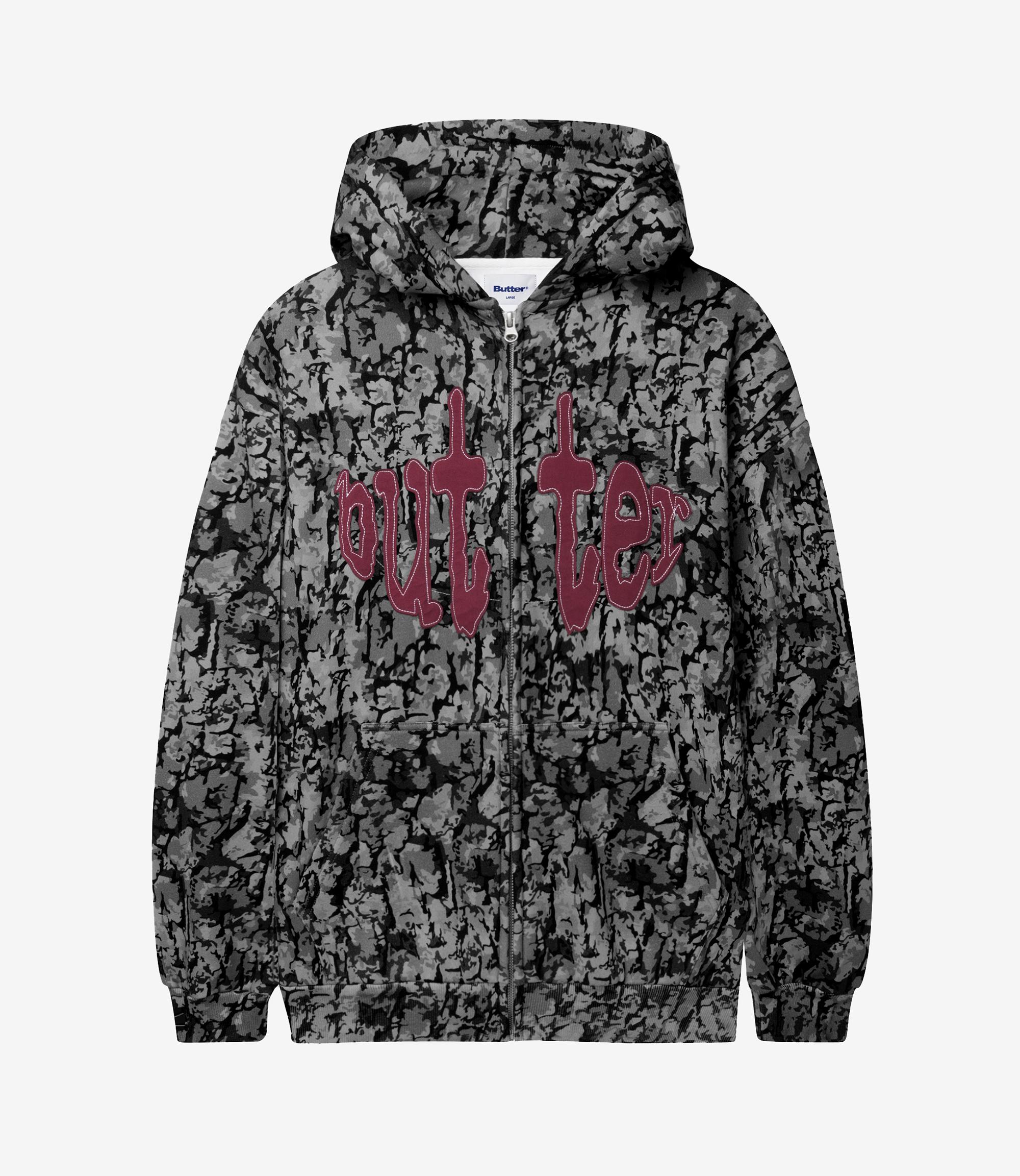 Shop Butter Goods Frenzy Zip-Thru Hood Grey Camo at itk online store