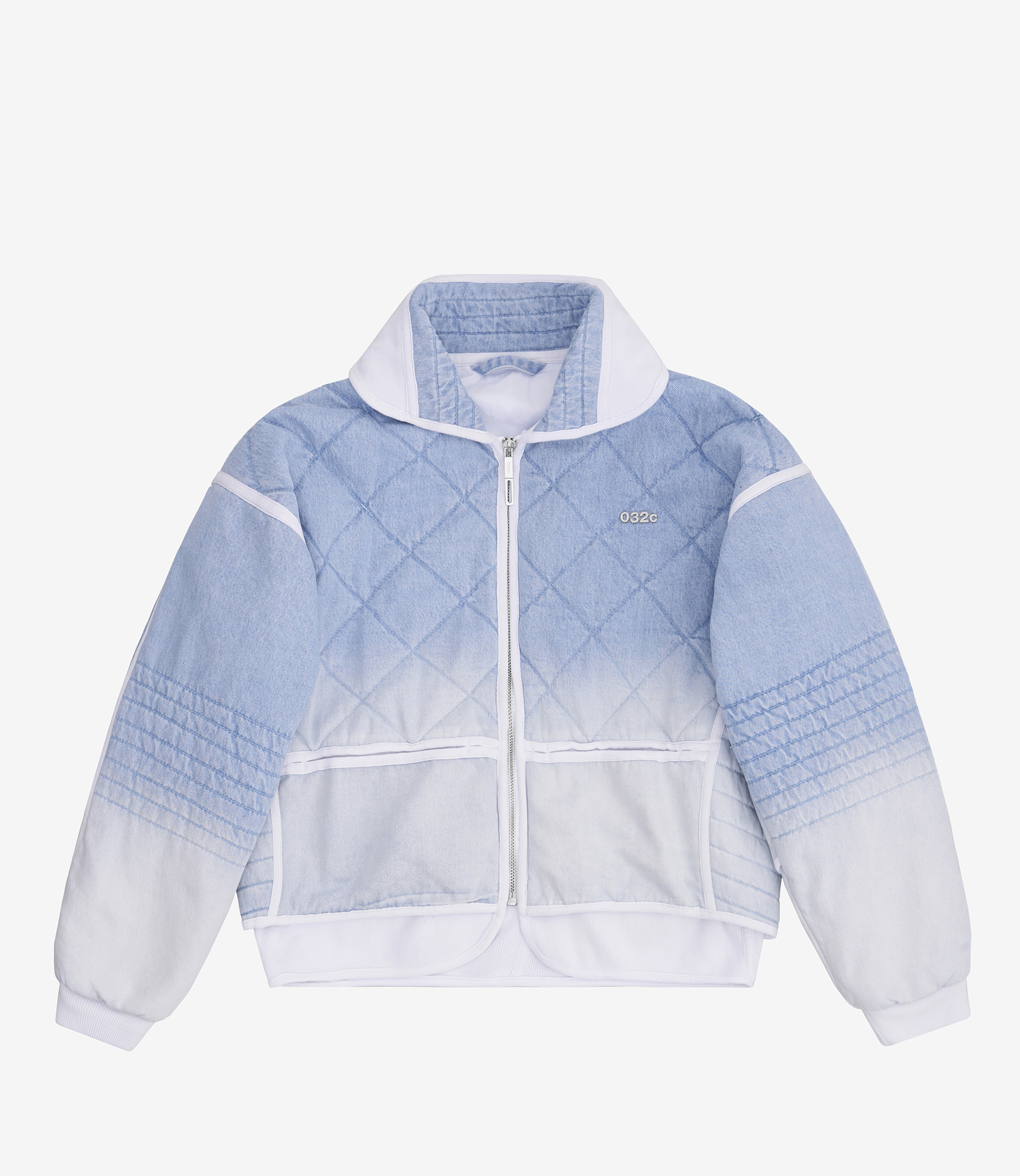 Shop 032c Denim Bomber Jacket Light Blue at itk online store