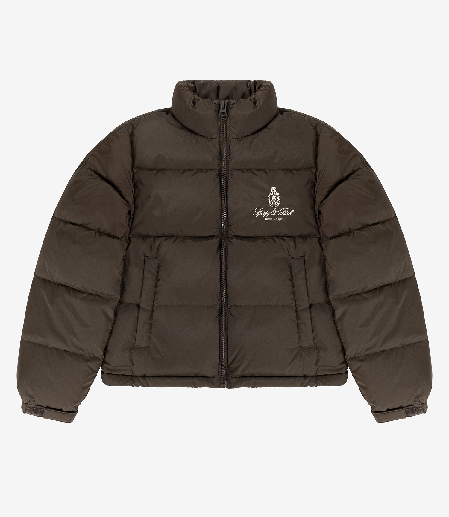 Shop Sporty & Rich Vendome Puffer Jacket Chocolate at itk online store
