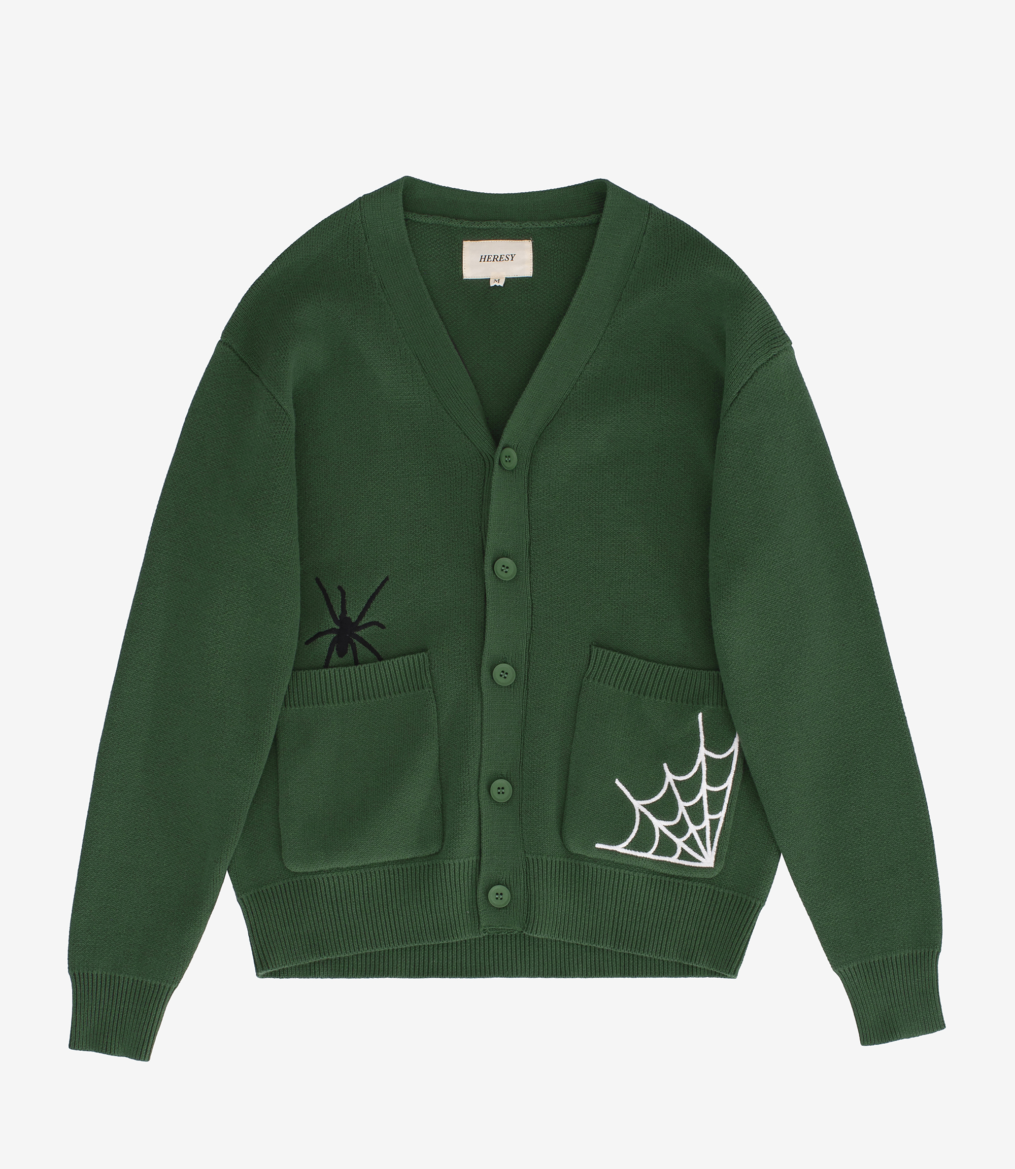 Shop Heresy Spider Cardigan Green at itk online store