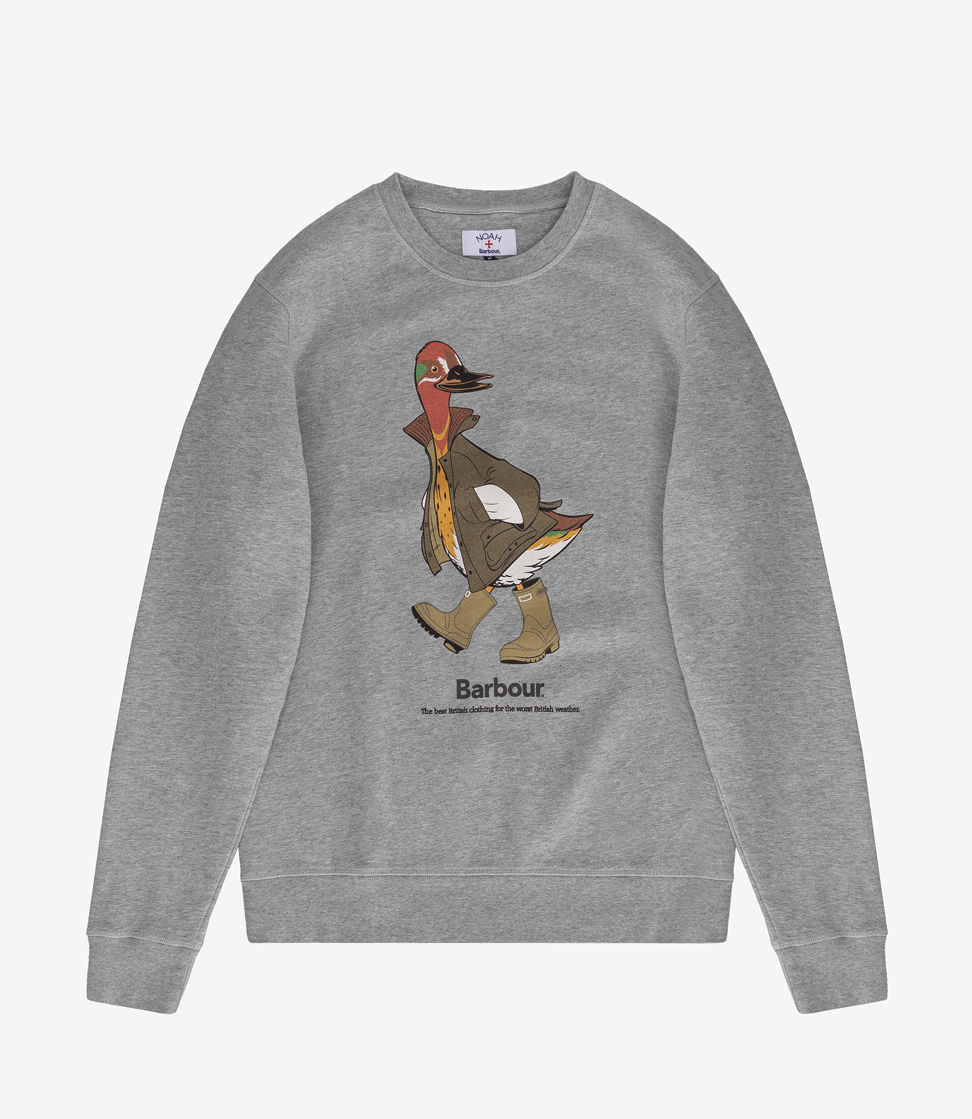 Shop Barbour x Noah Duck Crew Grey Marl at itk online store