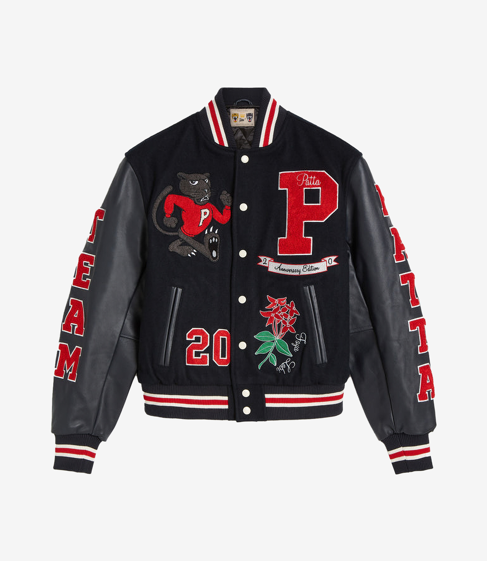 Shop Patta 20th Anniversary Varsity Jacket Maritime Blue at itk online ...