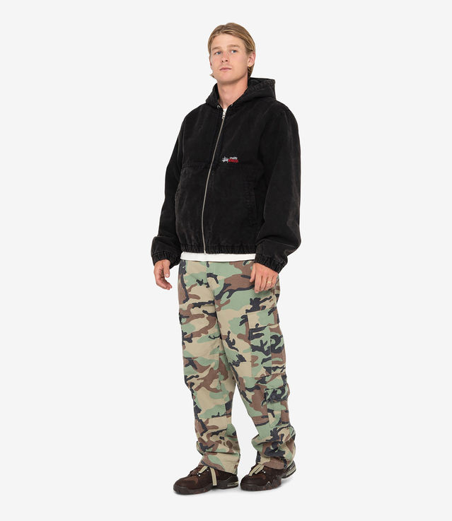 Shop Stussy Canvas Insulated Work Jacket Black at itk online store