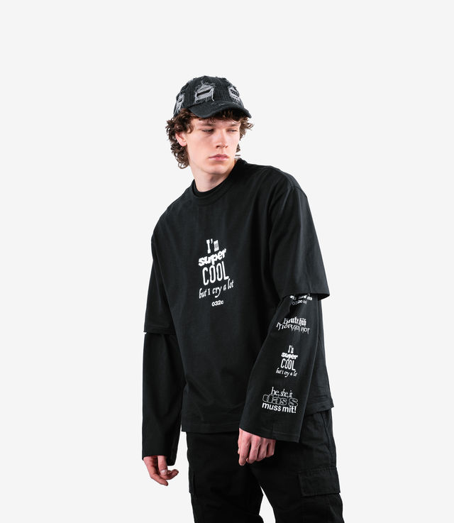 Shop 032c 'Cry' Oversized T-Shirt Black at itk online store Shop 032c 'Cry' Oversized T-Shirt Black at itk online store