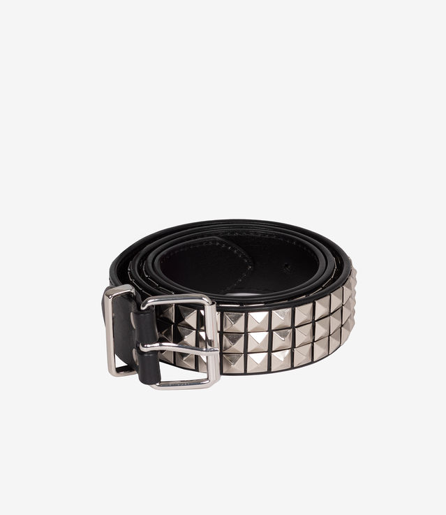 Shop Wasted Paris Iron Real Leather Belt Black/Silver at itk online store