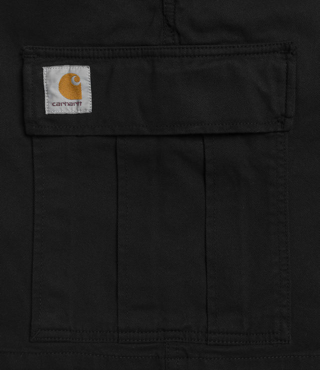 Shop Carhartt WIP Cole Cargo Short 'Moraga' Twill Black Garment Dyed at ...