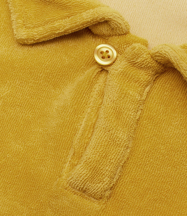 Shop Universal Works Vacation Polo Terry Fleece Gold at itk online store