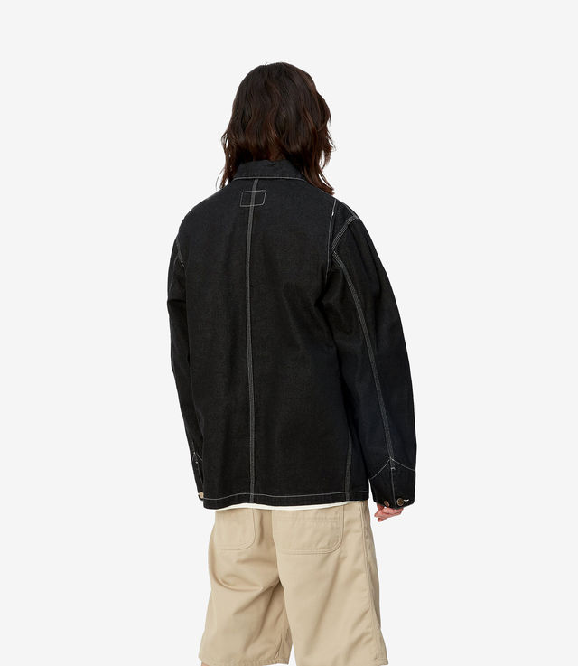 Shop Carhartt WIP OG Chore Coat Norco Denim Jacket Black One Wash at ...