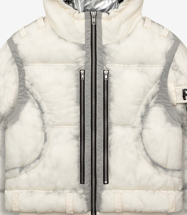 Shop Racer Worldwide Translucent Puffer Jacket Beige at itk online store