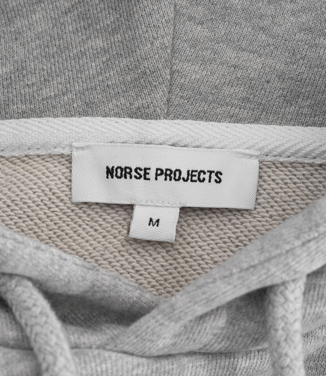 Shop Norse Projects Arne Logo Hoodie Light Grey Melange at itk online store
