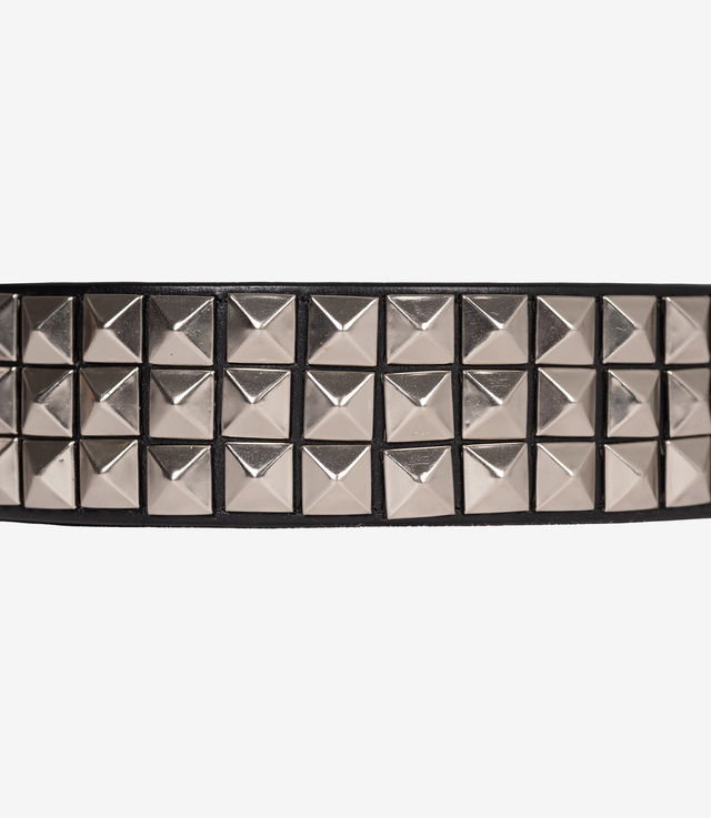Shop Wasted Paris Iron Real Leather Belt Black/Silver at itk online store